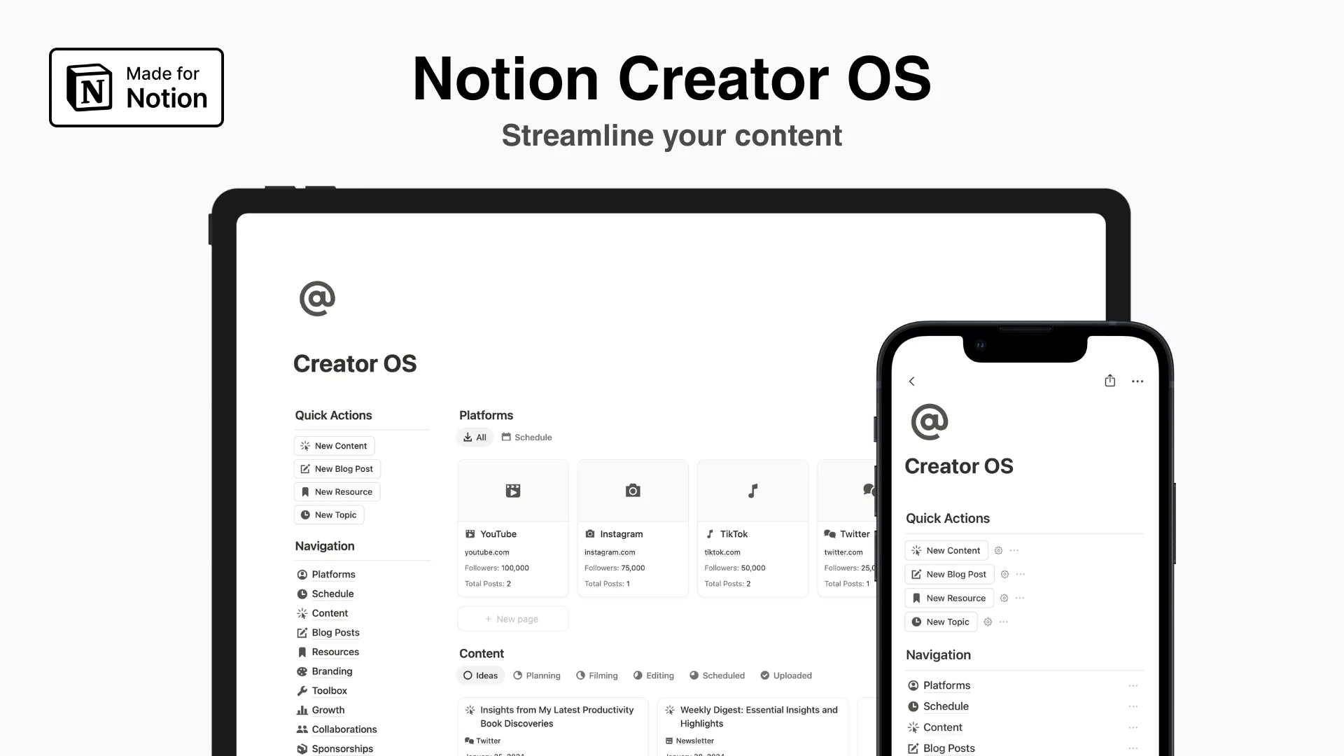 Notion Creator OS - Creator Template